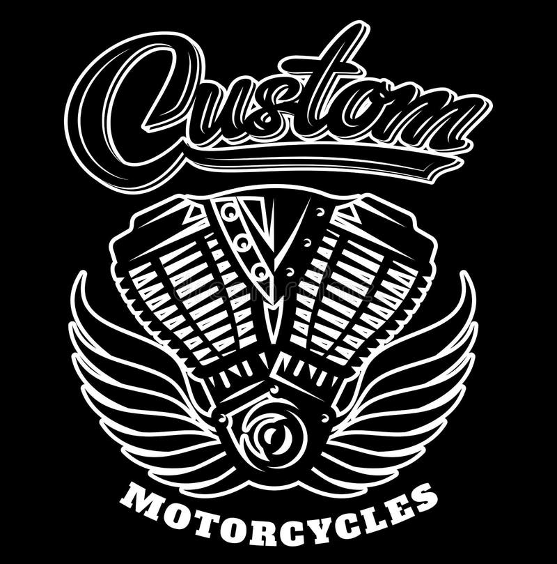 Motorcycle Engine Wings Logo Stock Illustrations – 350 Motorcycle ...