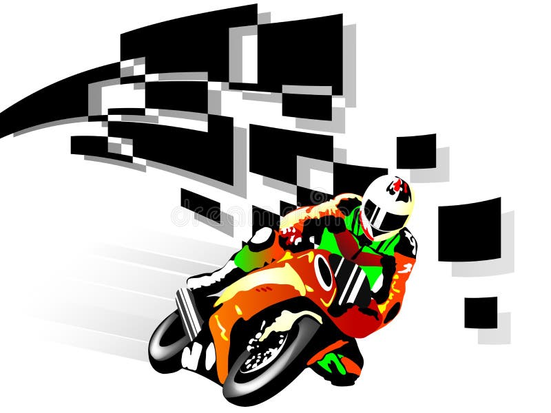 Motorcycle Racer Illustration Stock Vector - Illustration of accelerate ...