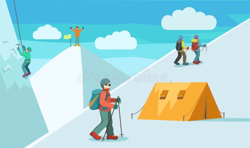 Cartoon Man Climbing Mountain Stock Illustrations – 2,789 Cartoon Man ...