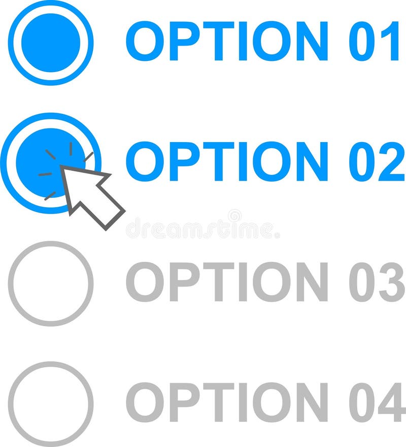Mouse Click Select Check Radio Button Option Stock Illustrations 1