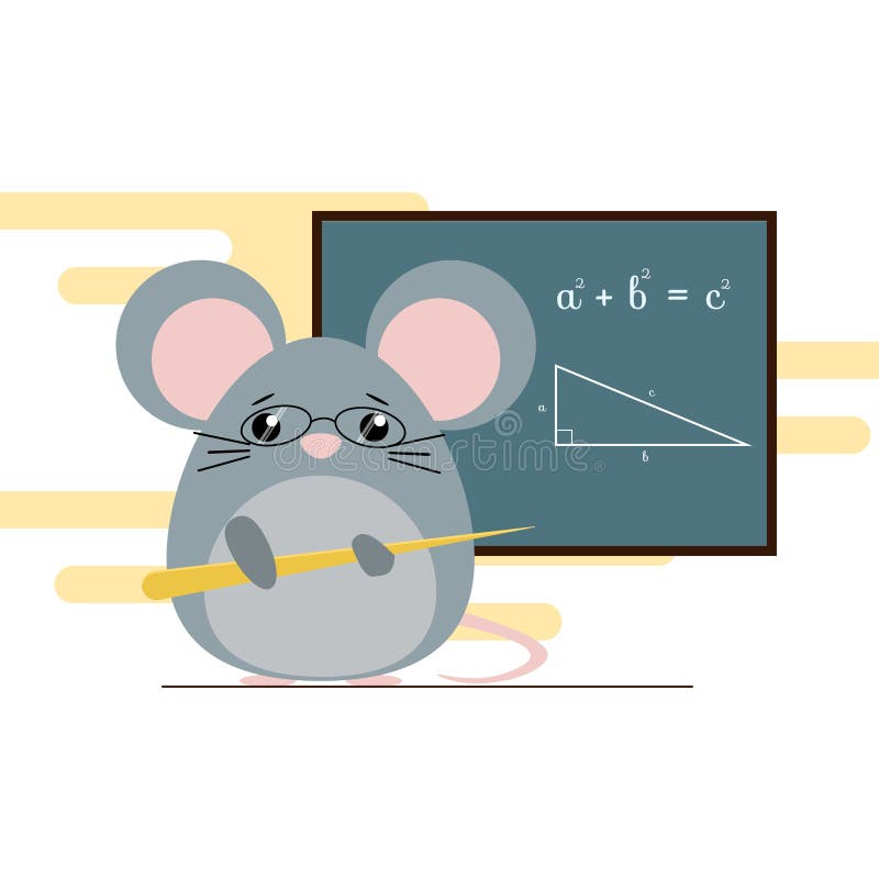 Cute mouse teacher stock vector. Illustration of illustration - 62318016