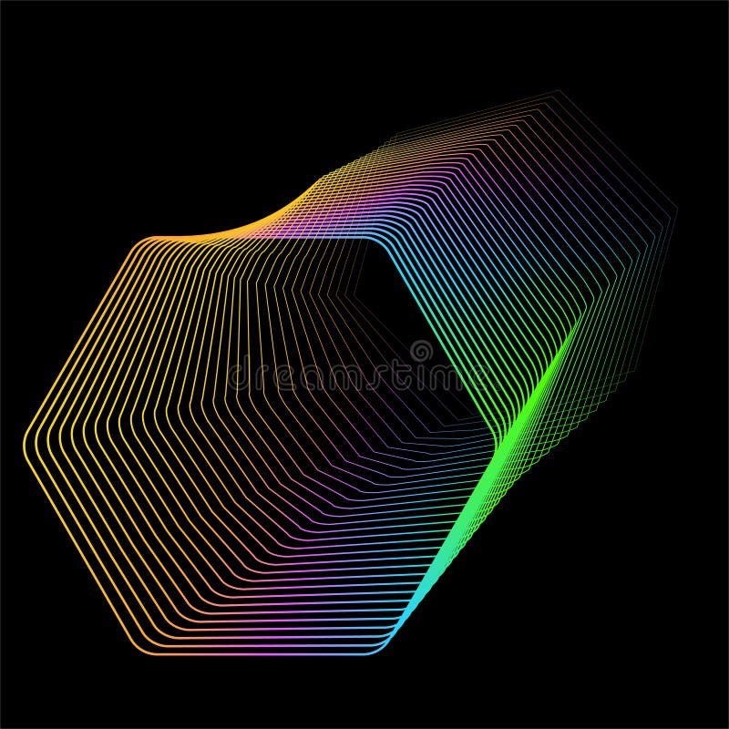 Vector Illustration of Movement Pattern of Lines and Shape Geometric ...