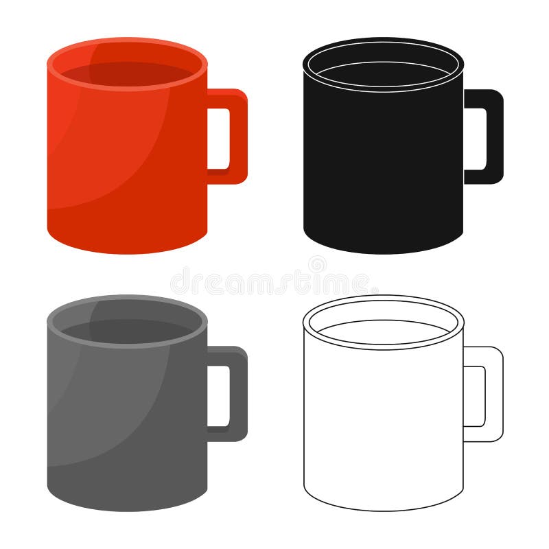 Vector Design of Mug and Cup Sign. Set of Mug and Ceramic Stock Symbol ...