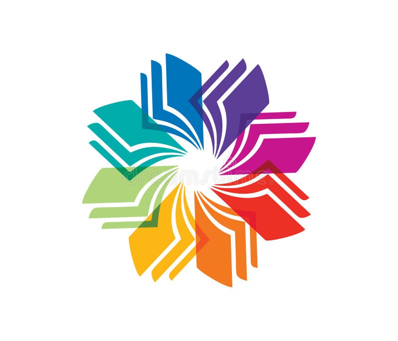Multicolor Book Circle in Harmony Logo Sign Stock Vector - Illustration ...