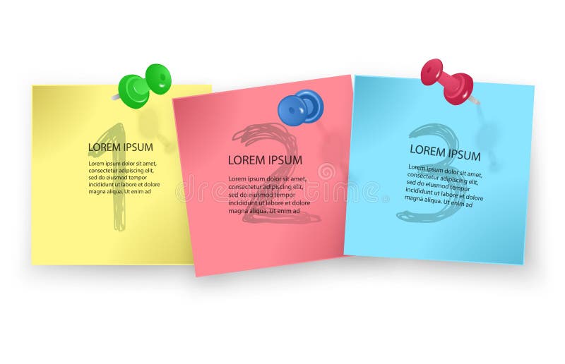 Vector Illustration of Multicolor Post Notes Isolated on White ...