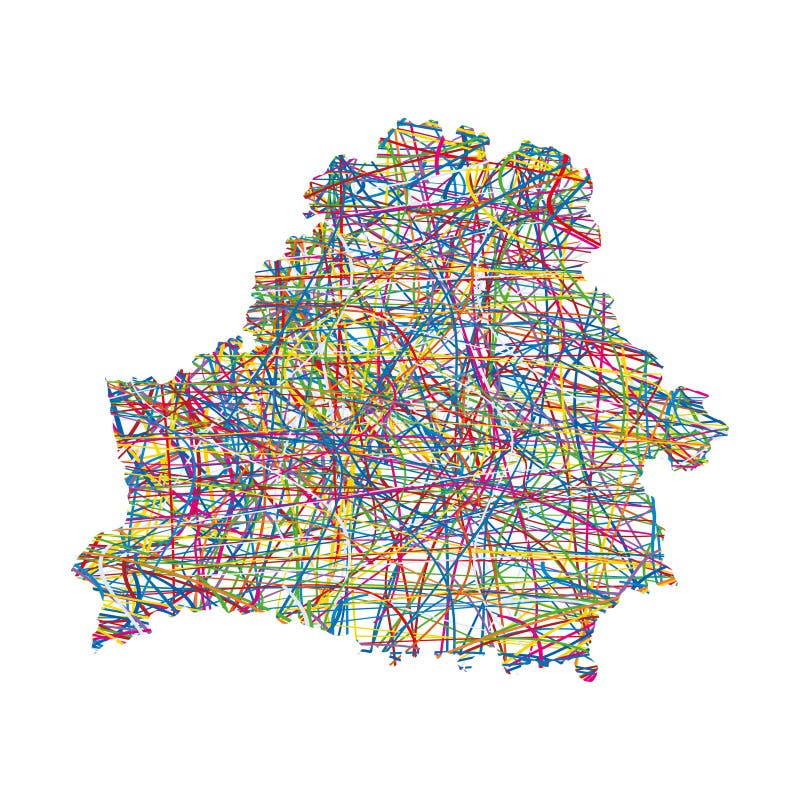 Vector Illustration of Multicolored Abstract Striped Map of Belarus ... Vector Illustration of Multicolored Abstract Striped Map of Belarus ...