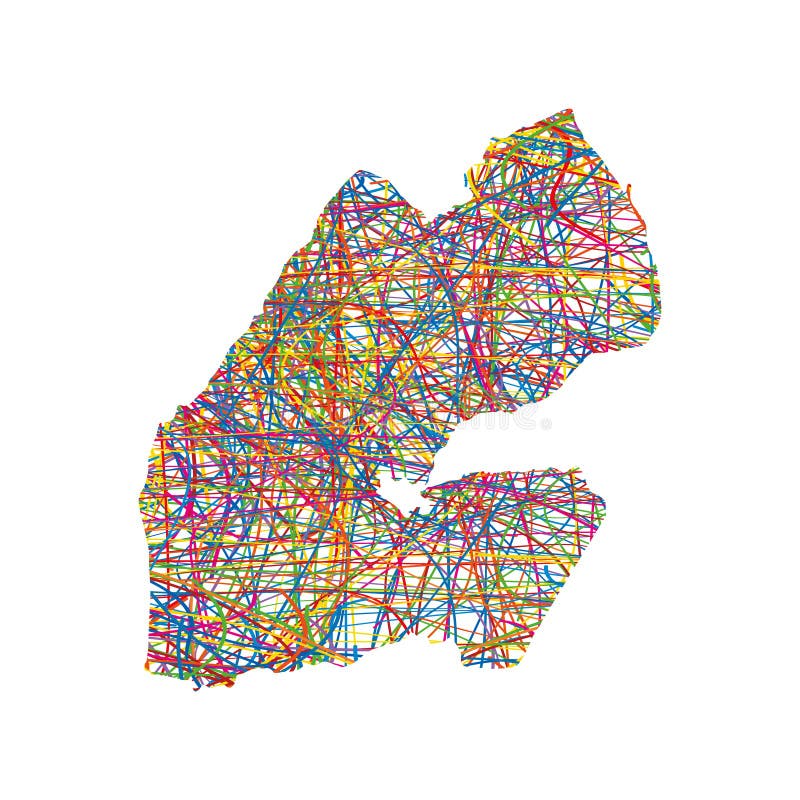 Vector Illustration of Multicolored Abstract Striped Map of Djibouti ... Vector Illustration of Multicolored Abstract Striped Map of Djibouti ...