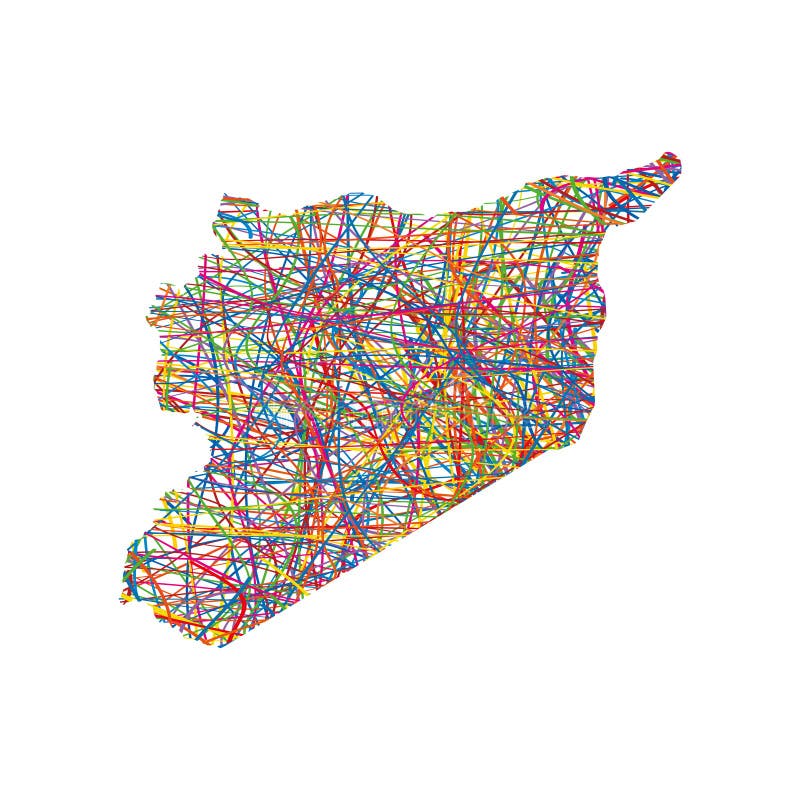 Vector Illustration of Multicolored Abstract Striped Map of Syria Stock ... Vector Illustration of Multicolored Abstract Striped Map of Syria Stock ...