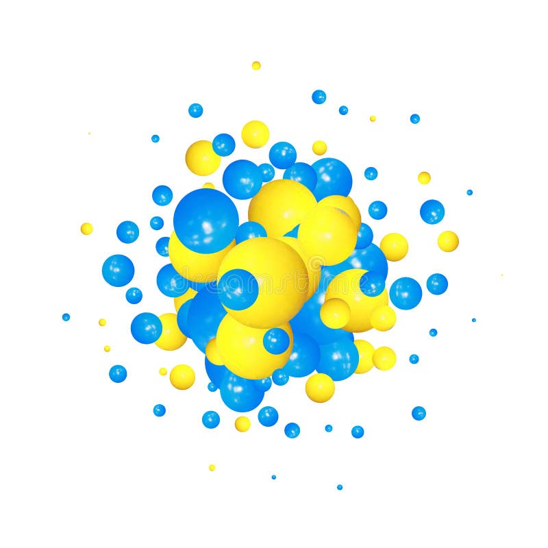 Vector Illustration with Multicolored Bubbles. Balls or Spheres. Blue ...
