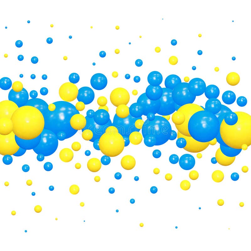 Vector Illustration with Multicolored Bubbles. Balls or Spheres. Blue ...
