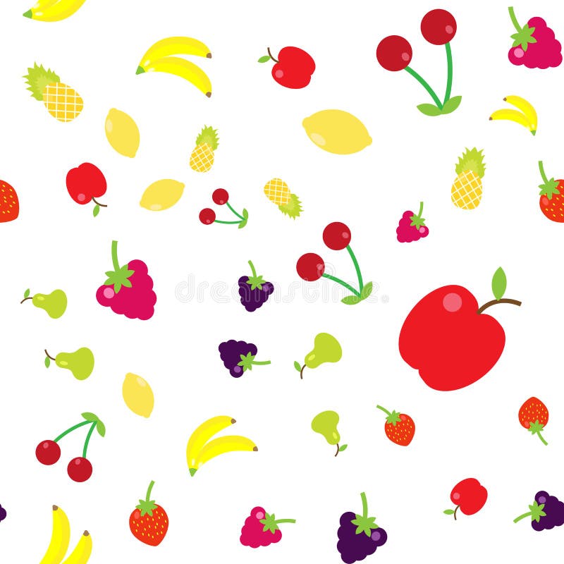 Multicolored Fruits in the Style of Flat in a Random Stock Vector ...