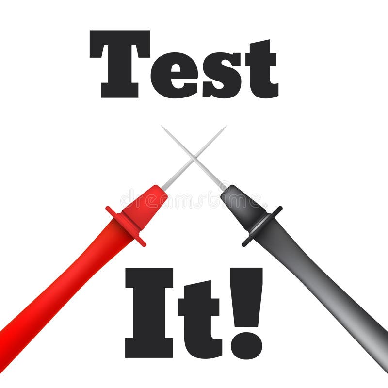 Vector Illustration of Multimeter Probe Red and Black Stock Vector ...