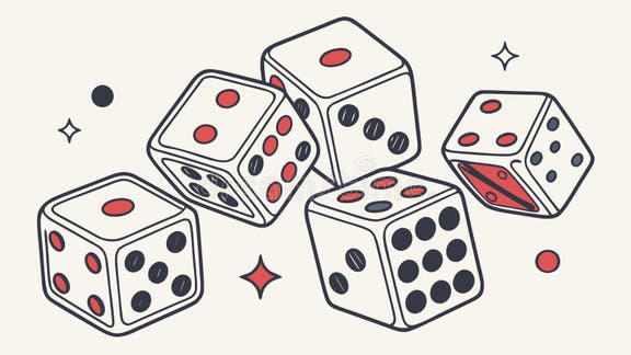 A Vector Illustration of Multiple White Dice Being Thrown in Mid-air ...
