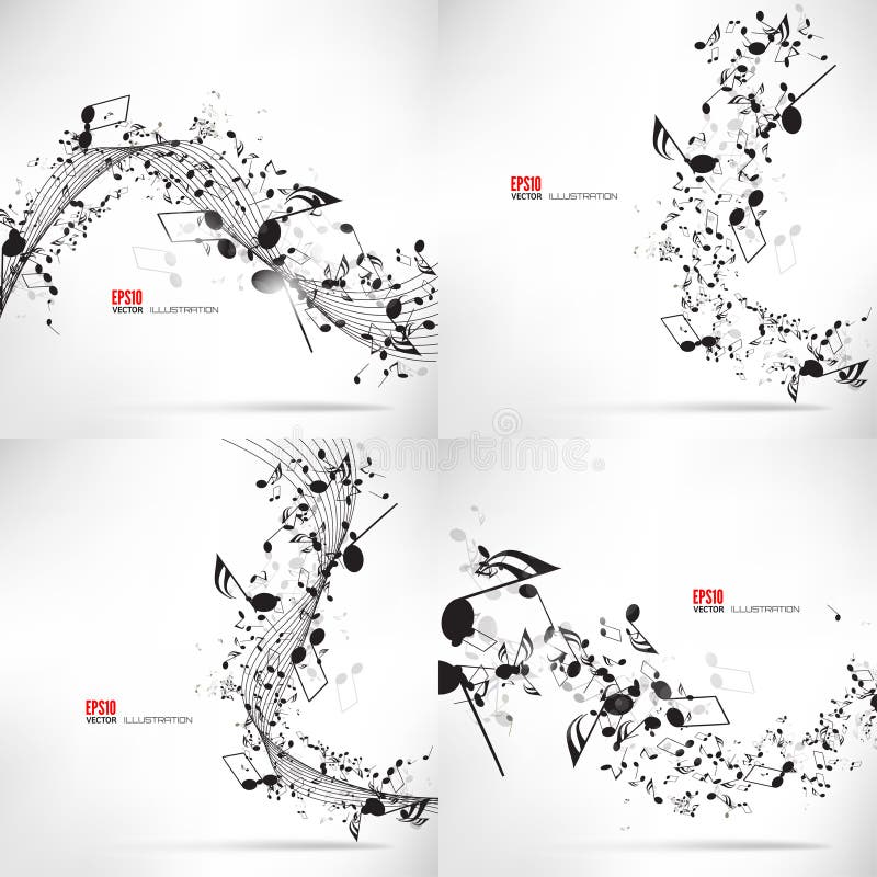 Vector Illustration. Music, Abstract Musical Background with Notes ...