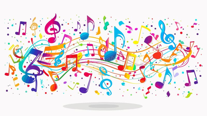 Music Notes Vector Illustration on White Background for Musical Designs ...