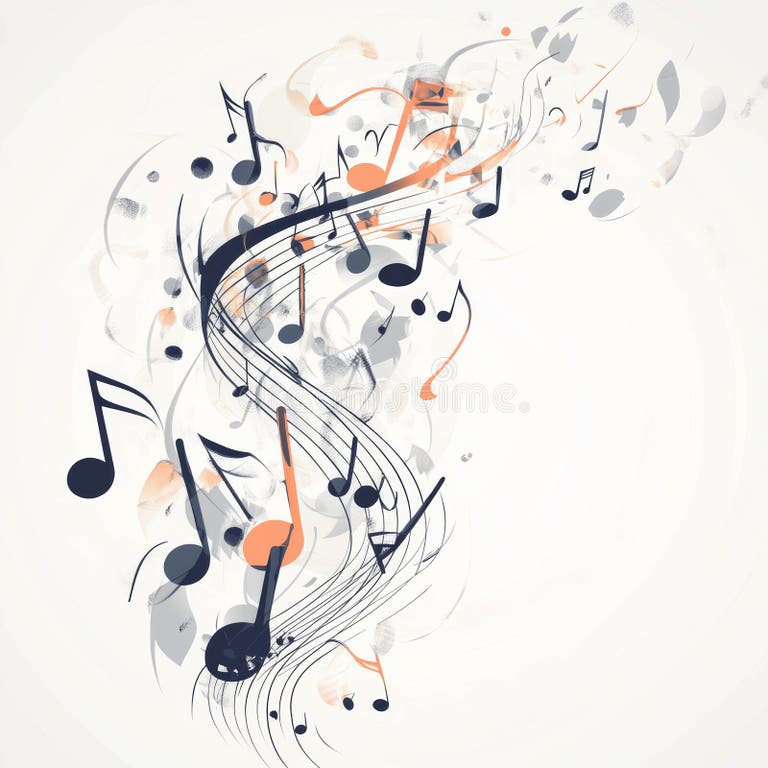 Vector Illustration of Musical Notes and Clefs on a White Background ...