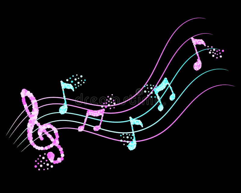 Vector Illustration of Musical Notes Wave. Sheet Music and Treble Clef ... Vector Illustration of Musical Notes Wave. Sheet Music and Treble Clef ...