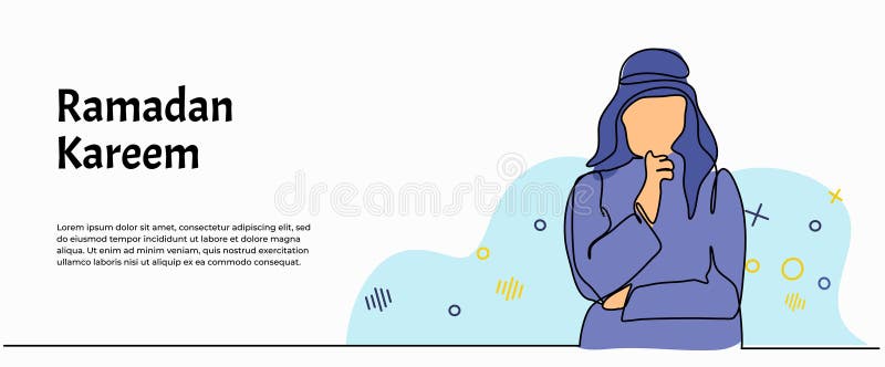 Vector Illustration of a Muslim Man is Thinking Hard Stock Vector ...