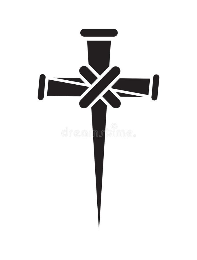 Nail cross stock vector. Illustration of catholic, hope - 218124297