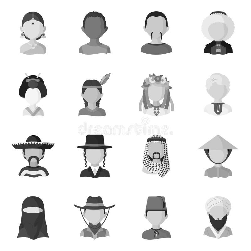 Vector Illustration of Nation and Race Symbol. Collection of Nation and ...