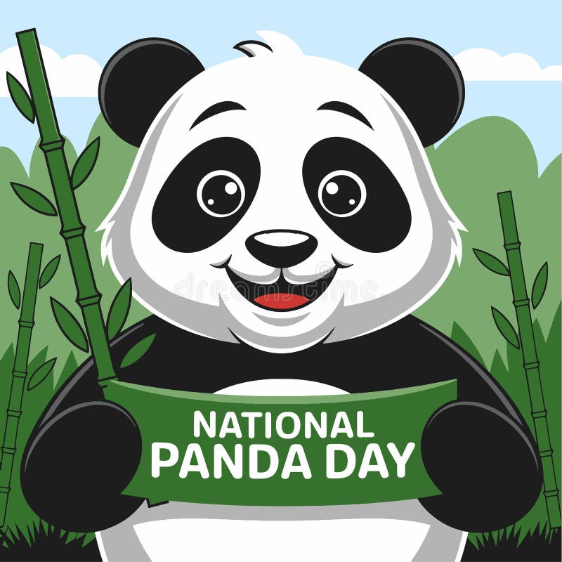 Vector Illustration National Panda Day Concept Stock Illustration ...