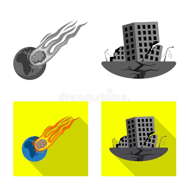 Vector Design of Natural and Disaster Logo. Set of Natural and Risk ...