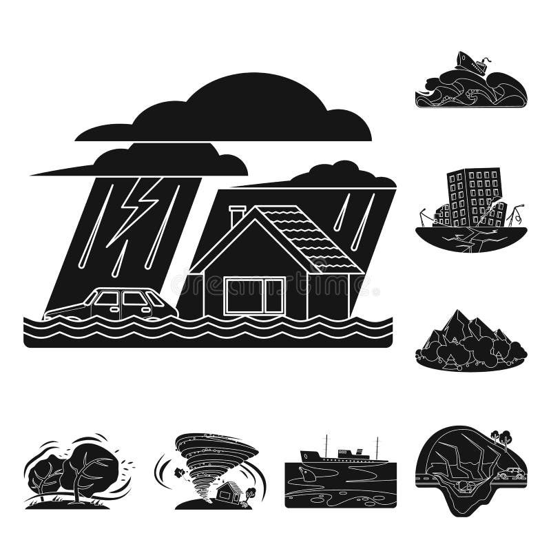 Vector Design of Natural and Disaster Icon. Set of Natural and Risk ...