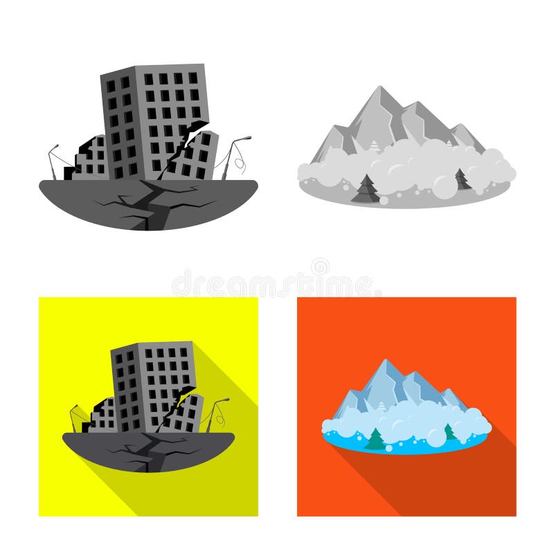 Vector Design of Natural and Disaster Icon. Collection of Natural and ...