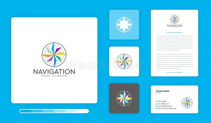 Illustration of Navigation Logo Design Stock Vector - Illustration of ...
