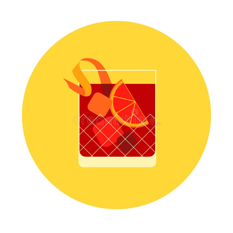 A Vector Illustration of a Negroni Cocktail in a Glass, in a Minimalist ...