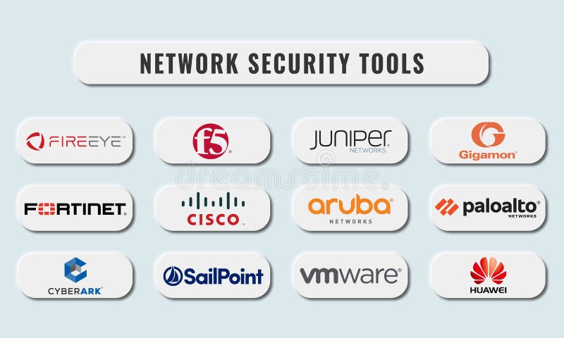 Illustration of Network Security Tools in 3D Web Button. Cybersecurity ...