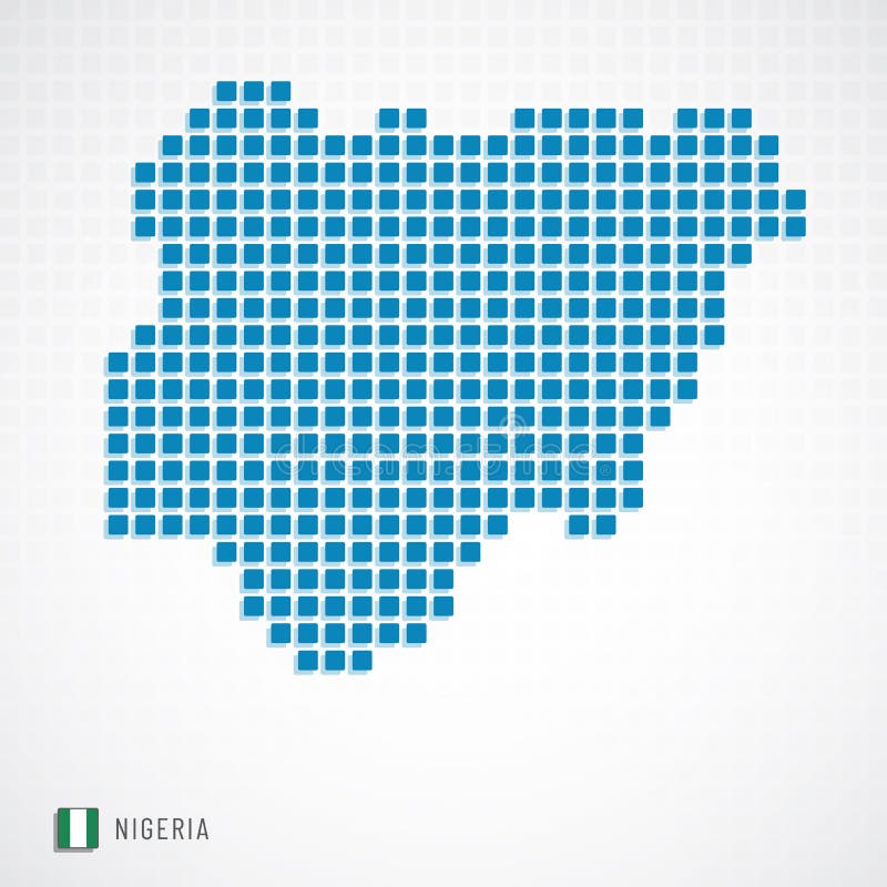 Nigeria map and flag icon stock vector. Illustration of mosaic - 116099102