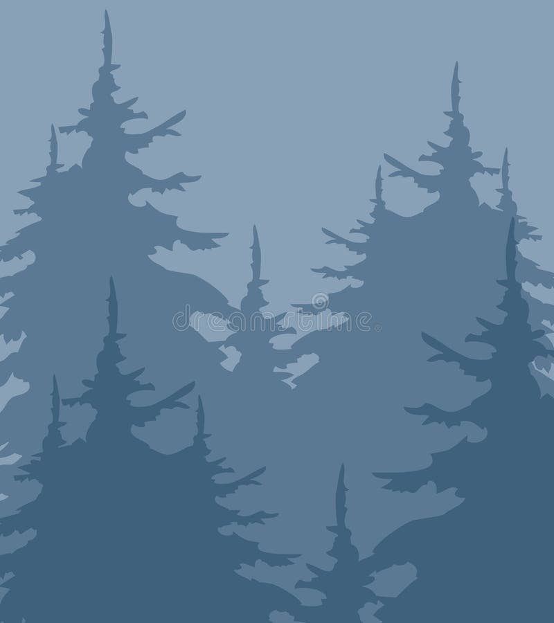 Vector Illustration. Night Forest Stock Vector - Illustration of flat ...