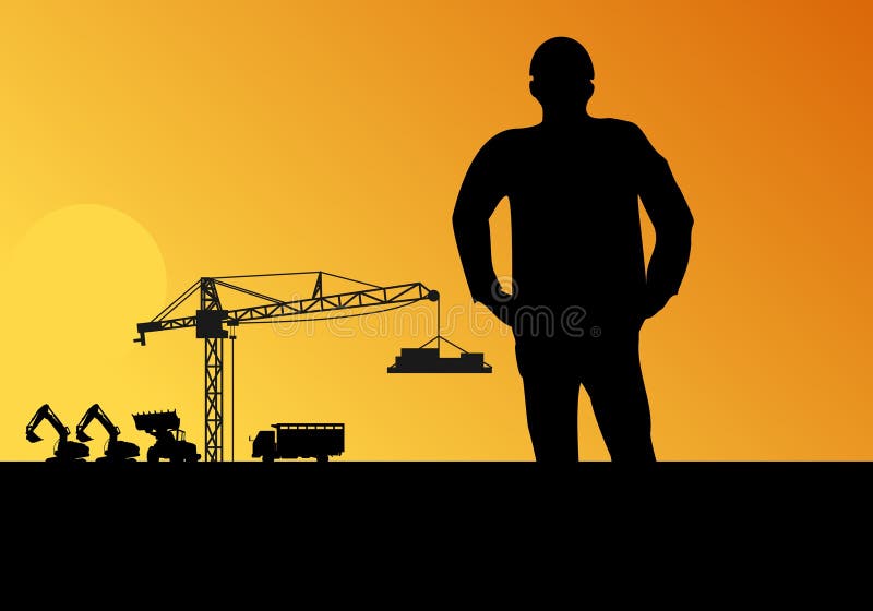 Vector Illustration of Night Panorama Landscape of City Silhouette ...