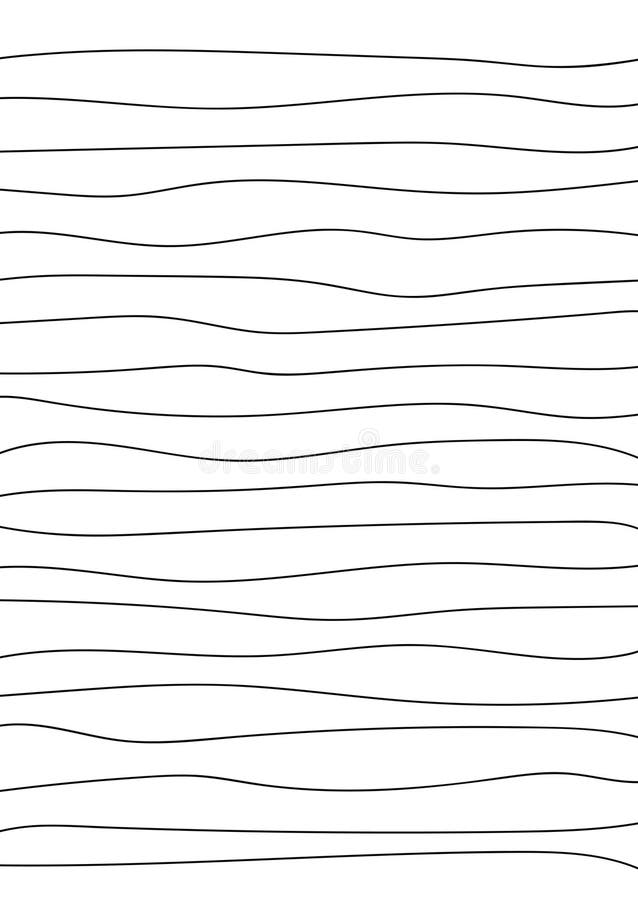 Vector Template, of Notebook Page with Wavy Black Lines on White ...