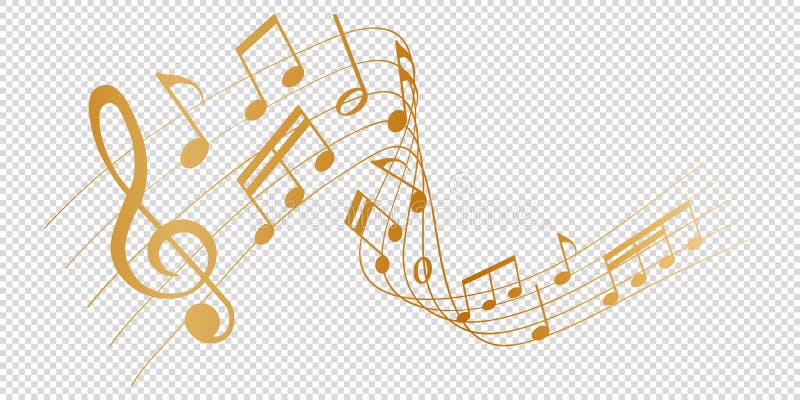 Gold Music Notes Transparent Stock Illustrations – 98 Gold Music Notes ...