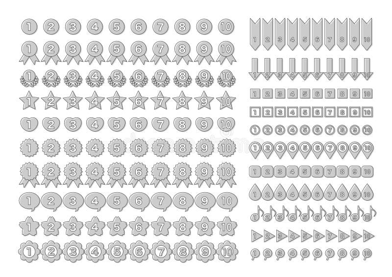 Vector Illustration of Numbers Icon Set. Numbers from 1 To 10 and ...
