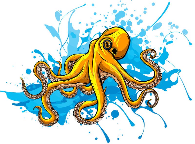 No Octopus Symbol Isolated on White Background. Underwater Animal ...