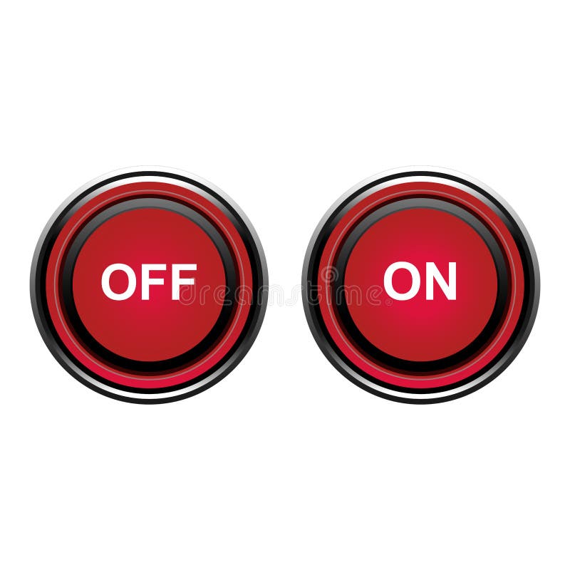Vector Illustration of an on and Off Button Stock Vector - Illustration ...