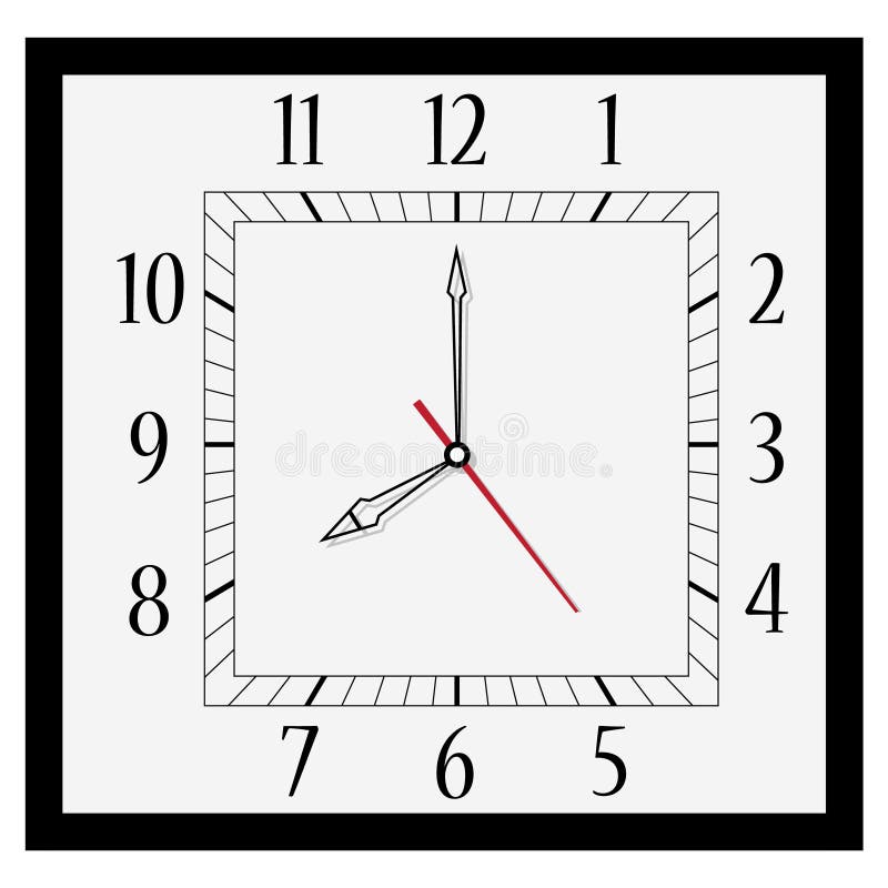 Square wall clock stock illustration. Illustration of clock - 102864710