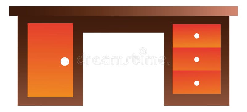 Vector Illustration of a Office Table Stock Vector - Illustration of ...