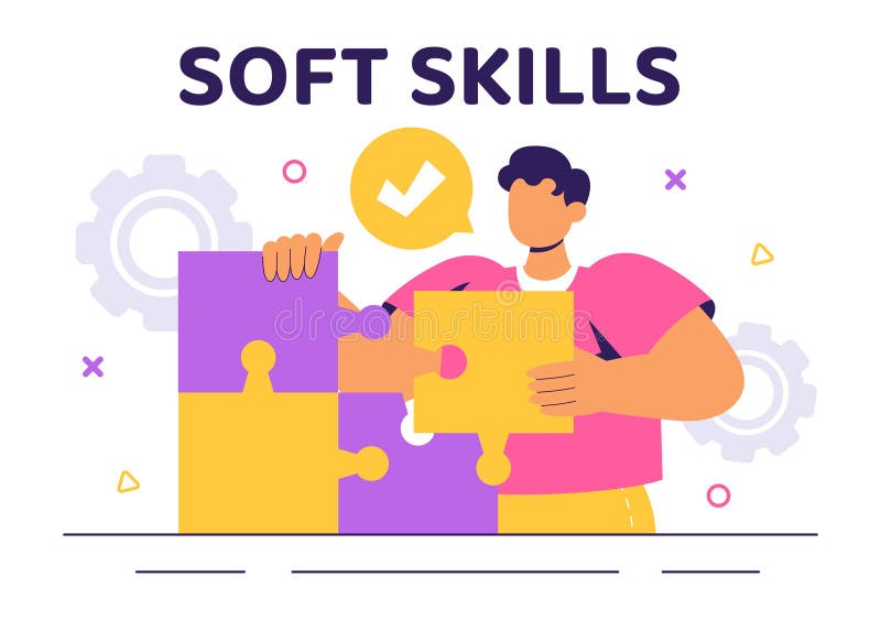 Vector Illustration of Office Workers Demonstrating Soft Skills Such As ...