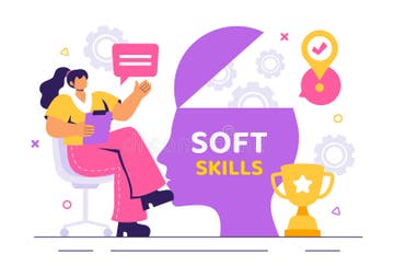 Vector Illustration of Office Workers Demonstrating Soft Skills Such As ...