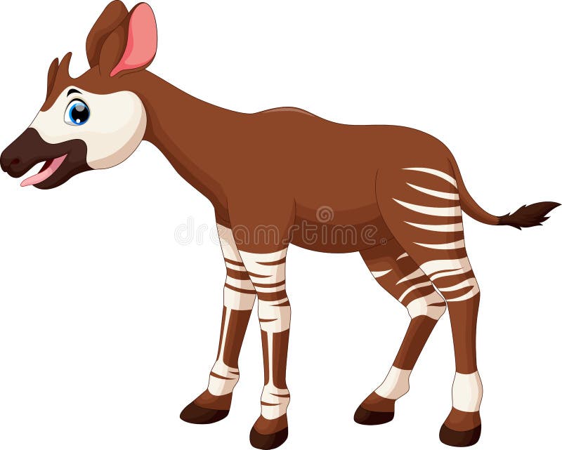 Vector Illustration of Okapi Cartoon Stock Illustration - Illustration ...