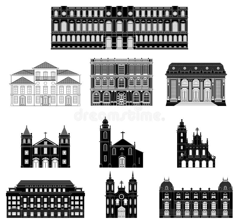 Vector Illustration Old and New Architecture Stock Vector ...