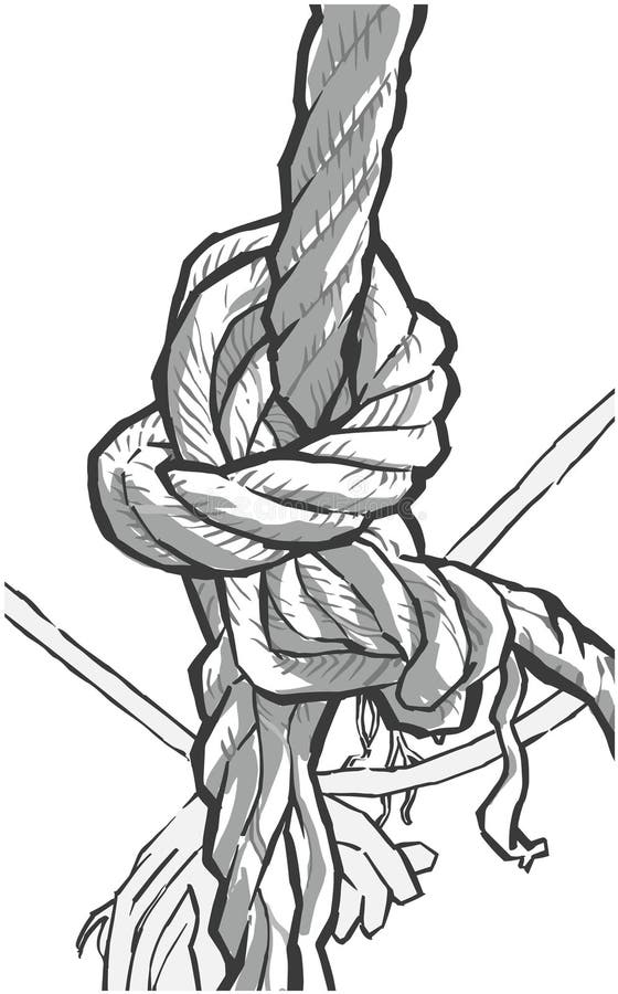 Vector Illustration of Old Boating Rope Knot Stock Illustration ...