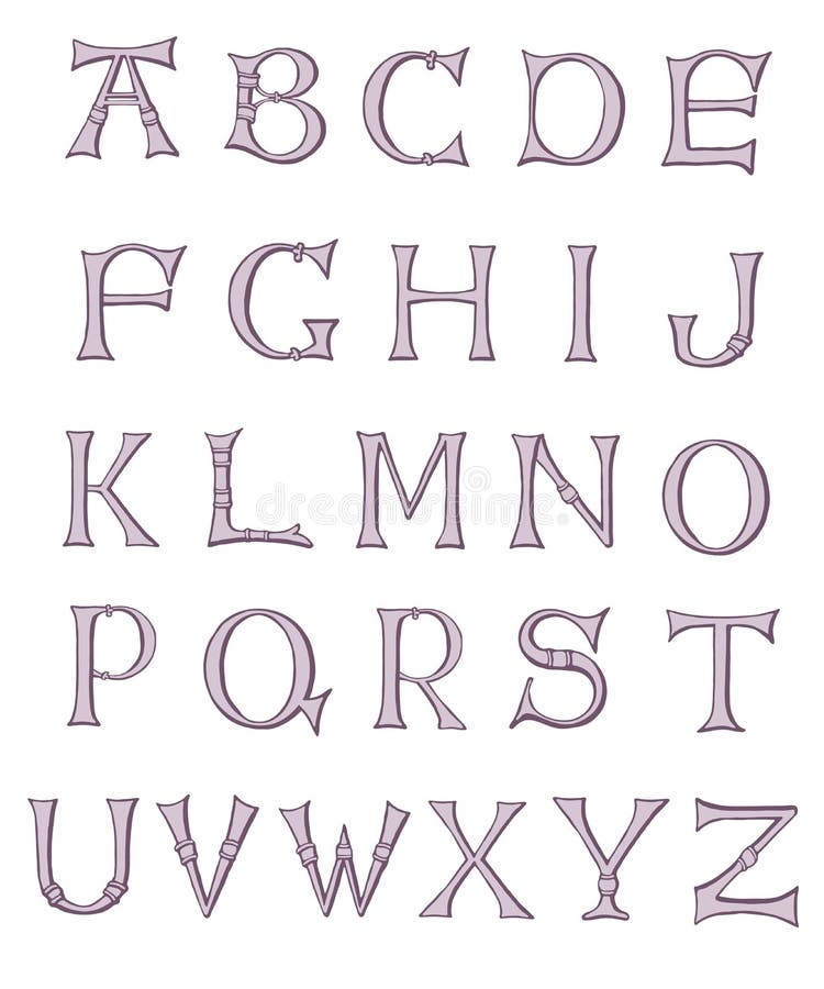 Vector Illustration of an Old Fashioned Alphabet. Stock Vector ...