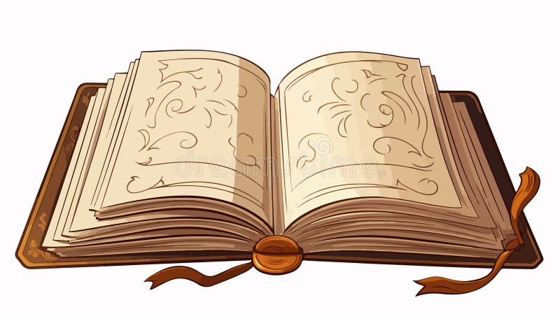 Vector Illustration of Old Open Book Cartoon Vector Stock Vector ...