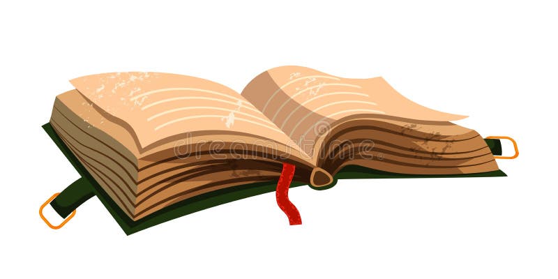 Vector Illustration of Old Open Magic Book Stock Vector - Illustration ...