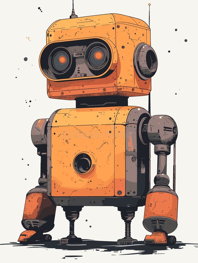 Vector Illustration of an Old Robot. Retro Robot. Vintage Robot Stock ...